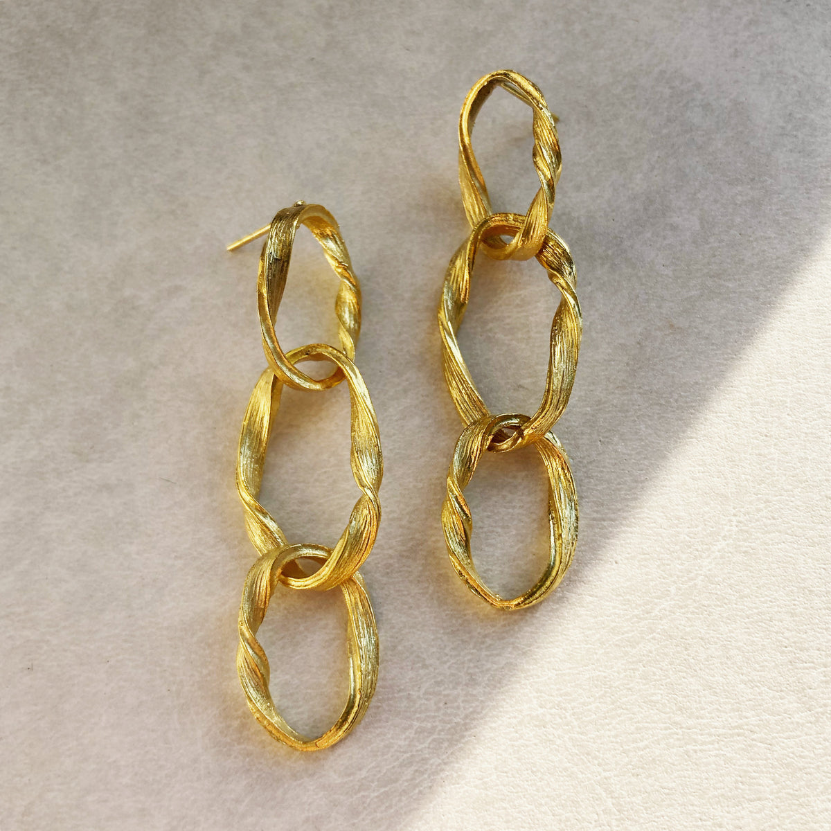 GOLD CHAINLINK EARRINGS – CHAKARR